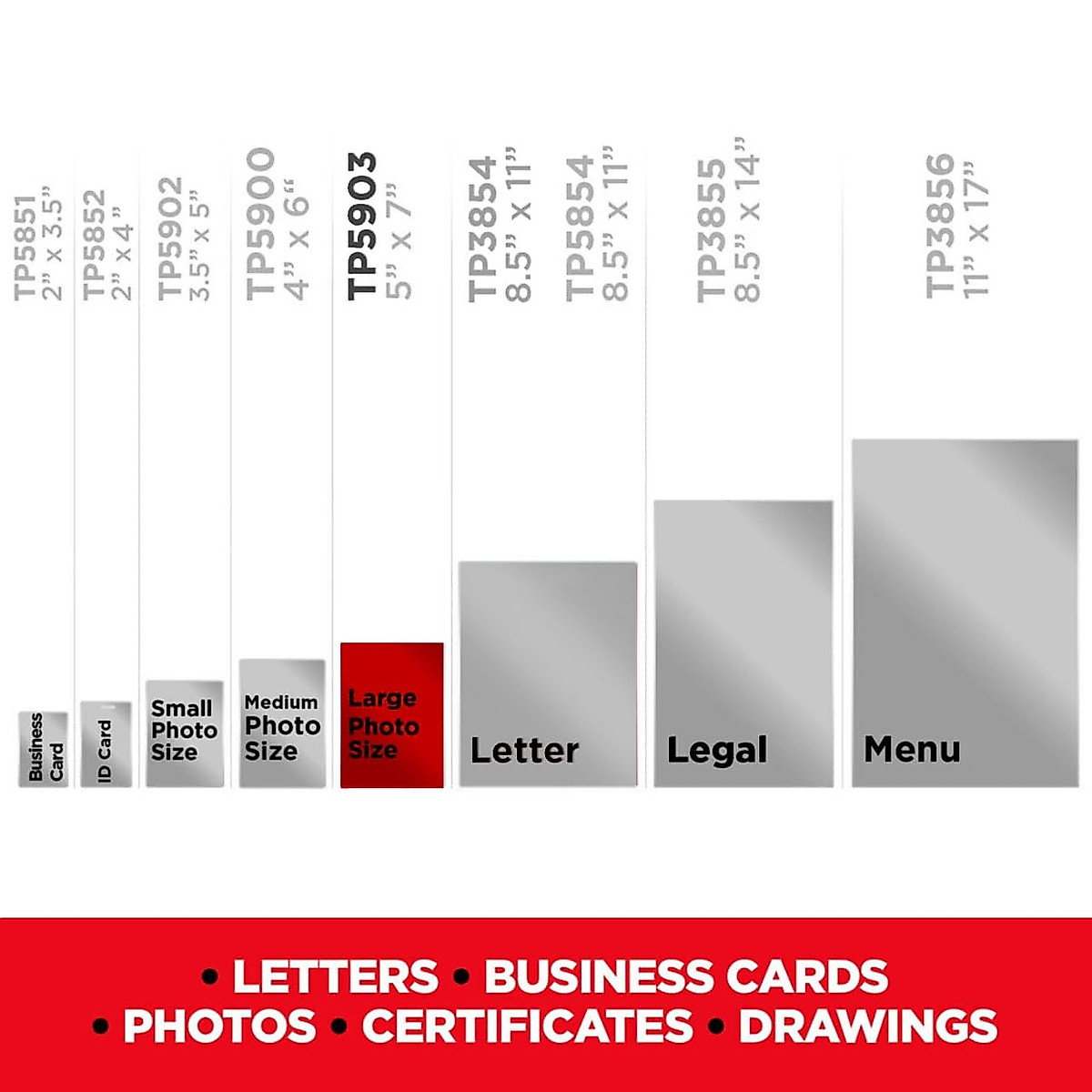 Scotch Thermal Laminating Pouches Premium Quality, 5 Mil Thick for Extra Protection, 100 Pack Photo Size Laminating Sheets, Our Most Durable Lamination Pouch, 5 x7 inches, Clear (TP5903-100)