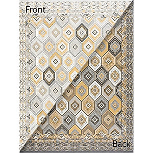 Double Sided, Water Resistant Indoor Outdoor Rug 8x10 | Outdoor Rugs for Patio, Deck, Porch, Entryway | Fade Resistant Outside Area Rug | 7'11'' x 10'3'' Cream | Floral, Tropical or Geometric