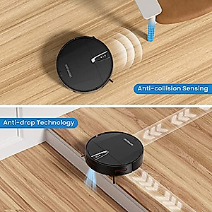 ROPVACNIC Robot Vacuum Cleaner with 3000Pa Cyclone Suction, APP/Voice/Remote Control, Automatic Self-Charging Robotic Vacuum, Scheduled Cleaning, Ideal for Pet Hair, Hard Floor, Low Carpet