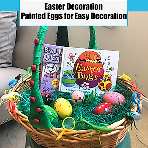 LHYCS 8PCS Wooden Percussion Eggs, Colorful Musical Easter Maracas Egg Shakers