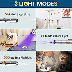 Cutomo Red Laser Pointer for Cats to Play, USB Rechargeable Laser Pointer Cat Toy Red Dot Laser Light for Cats, Cat Toys Interactive for Indoor Cats, Cat Laser Toy for Indoor Cats to Chase