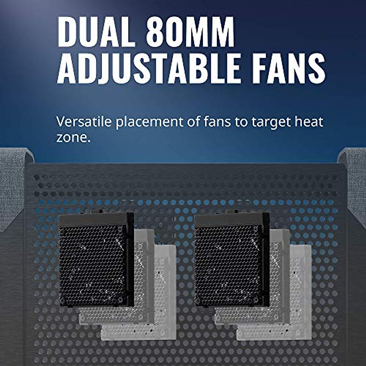 Cooler Master Notepal U2 Plus V2 Laptop Air Cooler, Dual 80mm Moveable Fans, Lightweight Aluminum Cooling Pad, Polyester Fiber Dacron and Aluminum Material, Supports up to 17” Laptop