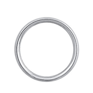 14K White Gold 4mm Plain Wedding Band (Ring Size 10)