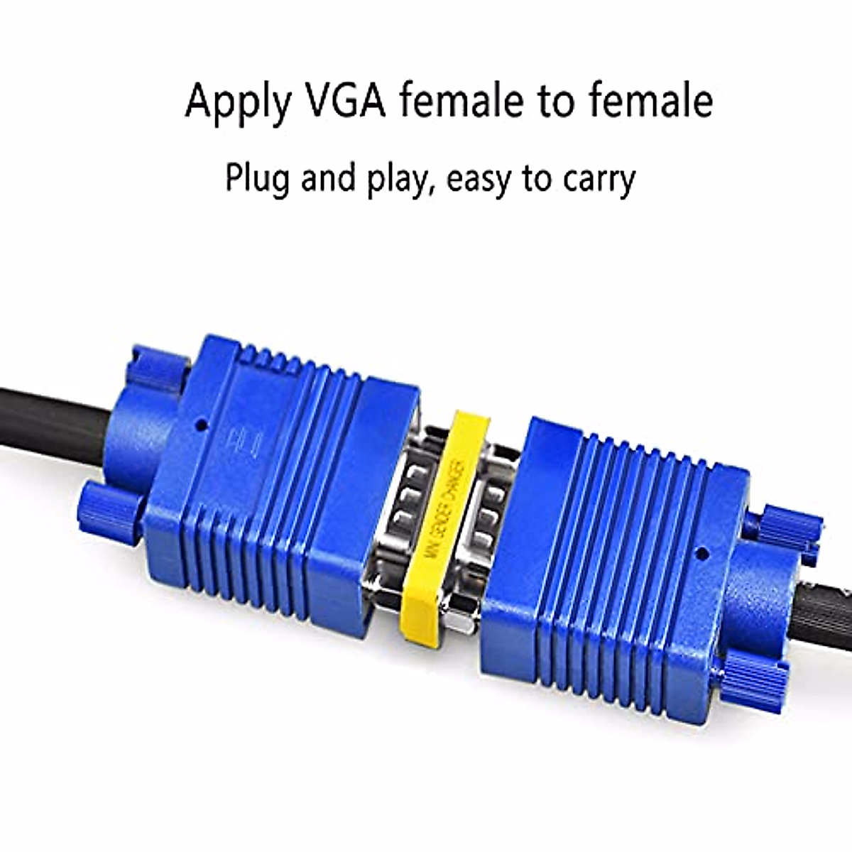 LNHCAW vga to vga 15 vga Connector、Null Modem Adapter Male to Male、Male to Female、vga Female to Female Adapter Extender Dual vga Adapter for 2 Monitors (2, Female to Female)