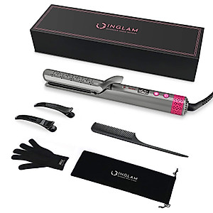 IG INGLAM 360° Airflow Styler Hair Straightener with Cooling Fan, 2 in 1 Professional Straight and Curl Hair Tools
