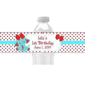 Elephant Personalized Water Bottle Labels, Pack of 25 Peel and Stick Waterproof Wrappers