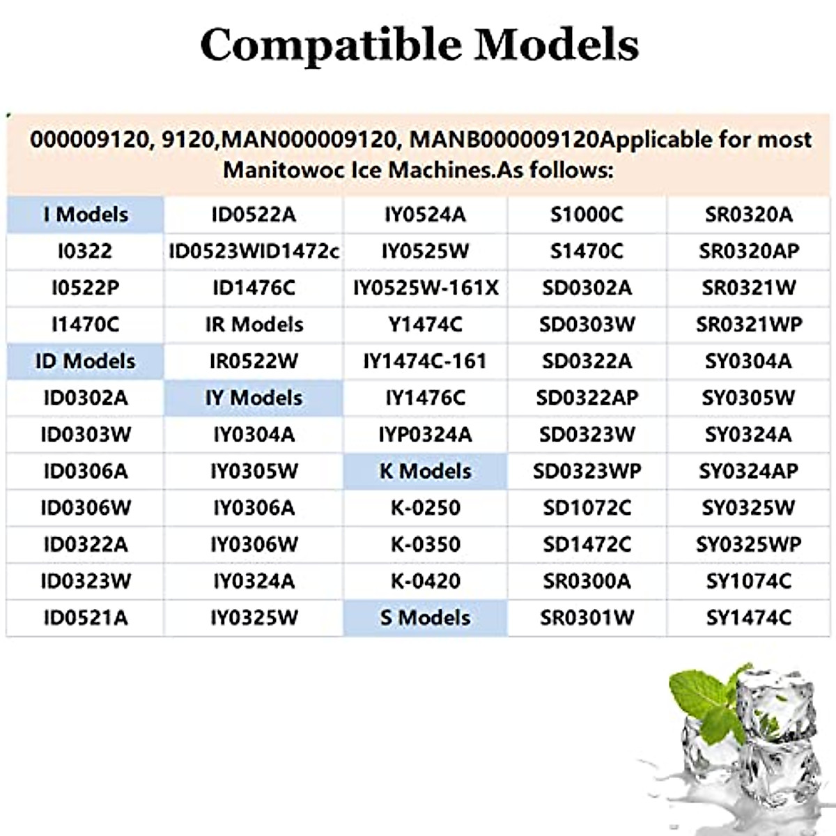 000009123 000009120 000008487 000008483 33129028 IH9120 Water Inlet Assembly Compatible Manitowoc ice Machines,Fits S,SD,I,IB, JC,QR,SD and K Series Machines,120V 60Hz 5W.-3 Year Warranty.