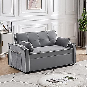 ERYE Tufted Upholstered Futon Sofa Daybed Modern Convertible Loveseat Sofa & Couch Soft Convenient Nap Sleeper Couch Bed for Home Office Apartment Furniture Sets