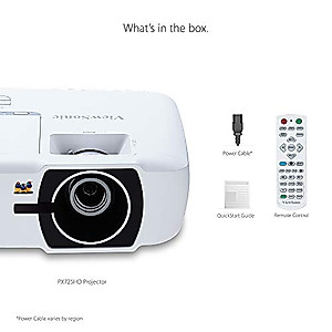 ViewSonic 1080p Projector with Rgbrgb Rec 709 DLP 3D Dual HDMI 22, 000: 1 Contrast and Low Input Lag for Home Theater and Gaming (PX725HD)