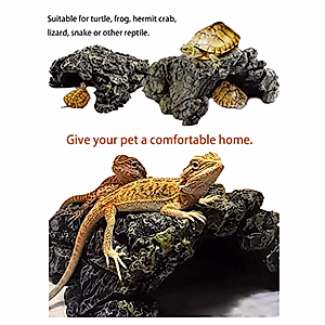 Bigwe Reptile Habitat, Turtle Hideout, Amphibian, Fish Hideout, Water Tank Decoration