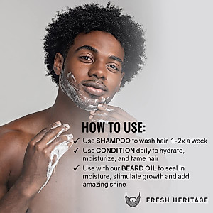 Fresh Heritage Premium Leave-in Beard Conditioner For Men - 4oz 100% All Natural Beard Wash and Conditioner for Daily Use - Beard Softener with Argan Oil - For Softer, Healthier Beard Growth