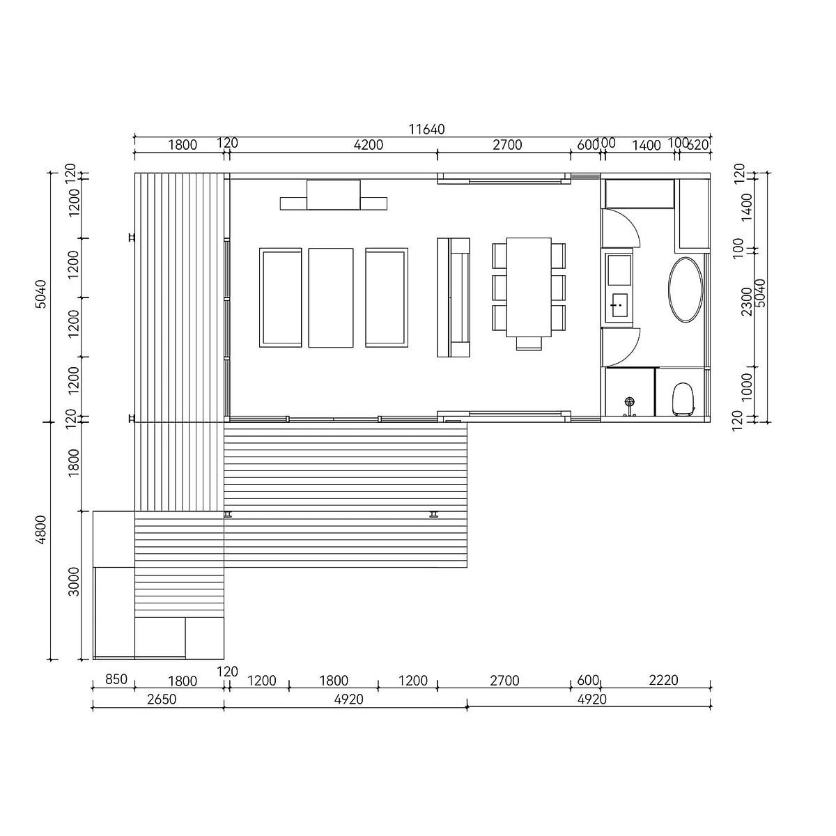 Prefab Homes | Prefab Modular Tiny Homes with Bathroom & Kitchen | 49.6m² Modular Mobile Home for Backyard, Hotels, Offices, Bars, Outdoor Living | Tiny Homes to Live in for Adults