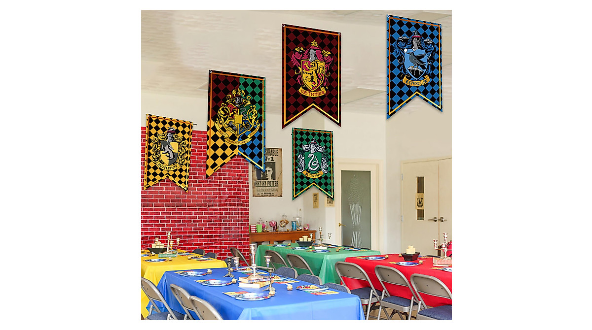 Magical Wizard Birthday Decorations Logo Flags Wall Decals Witch Wizard ...