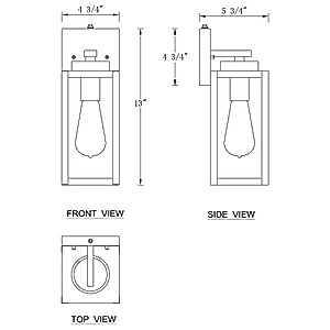 Laplusbelle Dusk to Dawn Outdoor Light Fixtures Black, Waterproof Wall Lantern Sconces with Tempered Glass, E26 Socket Porch Lighting Exterior Lights for Patio Front Porch Garage Entrance, 2 Pack
