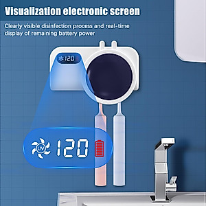 TAISHAN UV Sanitizer Toothbrush Case，Portable Mini Toothbrush Holder with Fan Drying Function,Kills 99.9% of Germs，Fits All Toothbrushes for Electric and Manual,Safety Feature for Home and Travel