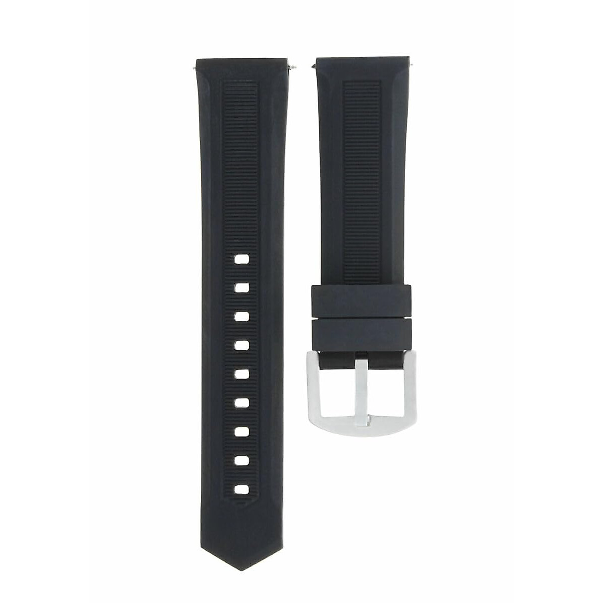 Ewatchparts 20mm Rubber Watch Band Strap Compatible With Tag Heuer F1 Aquaracer CAF1112, WAB2011 Black