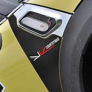 2pcs Fender Section Side Scuttles Vinyl Decal Stickers for Mini 1st Generation Countryman R60 2010-2016 (5D Carbon Fiber Pattern Black)