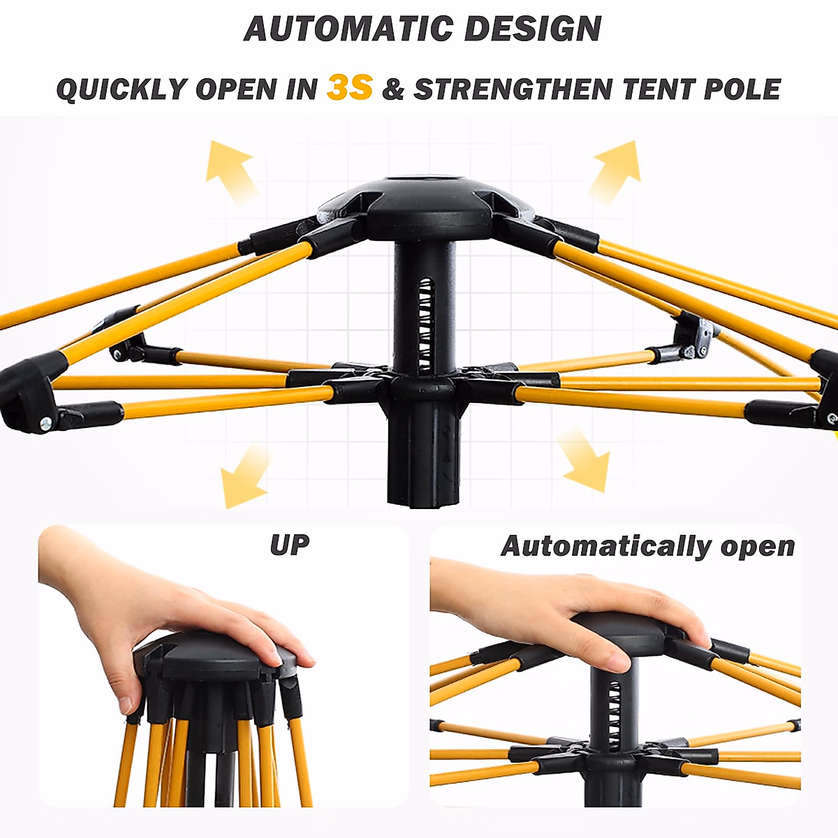 2-3 Person Camping Tent, Waterproof Family Tent for Camping, Instant Easy Up Double Layer Anti-UV 2 Windows 2 Doors-Instant Family Tents for Camping Hiking & Traveling