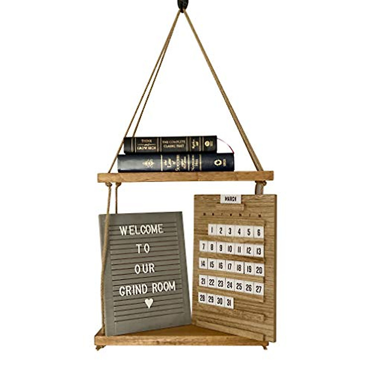 Sevenoneseven Hanging Shelves Wall Shelves Floating Shelves Rustic Wall Mounted Shelves Solid Wood Floating Wall Shelf Farmhouse Decor-2 Tier Perfect for Your Living Room Wall Decor,Bathroom Shelves