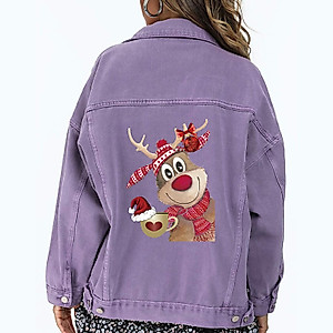 AMONEYLS Christmas Iron On Decal Heat Transfer Patches for Clothing Iron On Transfer Vinyl Stickers Washable 12pcs Heat Press Decals