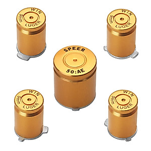 Gametown® Thumbsticks and Bullet ABXY&Guide Buttons for Xbox 360 Controllers Color Gold