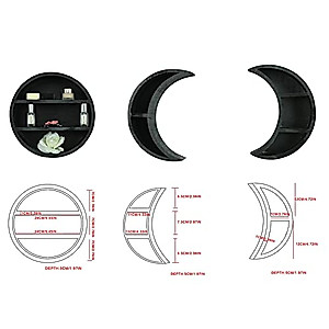 COUNTOOZQ Wood Floating Shelves Moon Cycle Change Wall Shelf Bohemian Style Moon Phase Wall Shelves Set Storage Wall Decorations for Bedroom Bathroom Kitchen Decor,5 Set