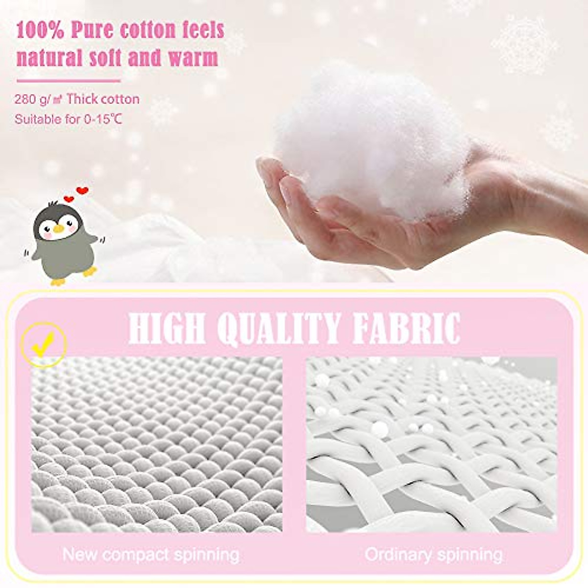 Happy Cherry Baby Sleep Sack with Feet Winter Thicken Toddler Sleeping Bag Infant Newborn Cotton Swaddle Wearable Blanket with Detachable Sleeves