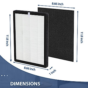 Mchillnet ProHEPA 9000 True HEPA Filters Replacement Compatible with VEVA ProHEPA 9000 Air Cleaner Purifier, Including 2 True HEPA Filters + 8 Activated Carbon Filters