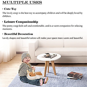 zhidiloveyou Corgi Stuffed Animal Shiba Inu Dog Kawaii Plush Toy Soft Hug Pillow, 15.75 inch