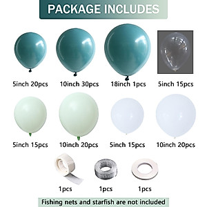 Balloon Garland Kit Under the Sea - White Macaron Green Deep Blue Balloon for Sea Theme Birthday Party Baby Shower Decorations (Blue)