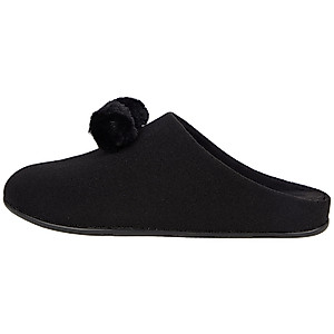 FitFlop Chrissie Pom-Pom Slippers All Black 5 M (B)