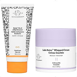 Drunk Elephant Hit It Off Face Wash and Facial Moisturizer Set Beste No. 9 Jelly Cleanser (150 mL / 5 Fl Oz) and Lala Retro Whipped Cream (50 mL / 1.69 Fl Oz)