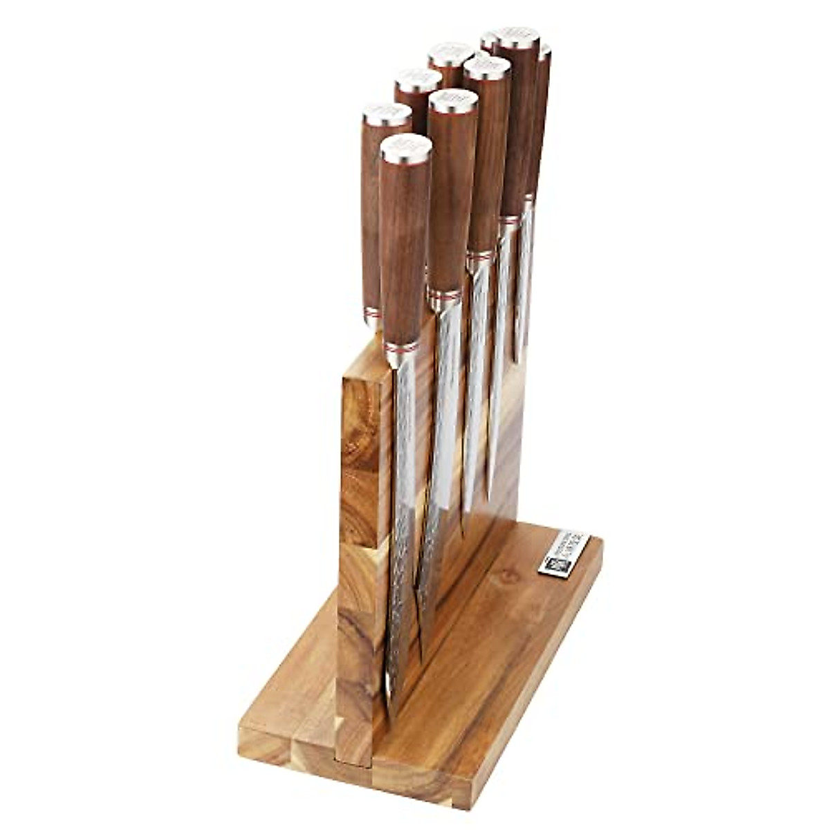 YOUSUNLONG Magnetic Knife Block - Magnetic Knife Holder - Magnetic Knife Stand - Double Sided Magnetic Acacia Wood - Holds 10 inch knives - Large Cutlery Display Stand and Storage Rack