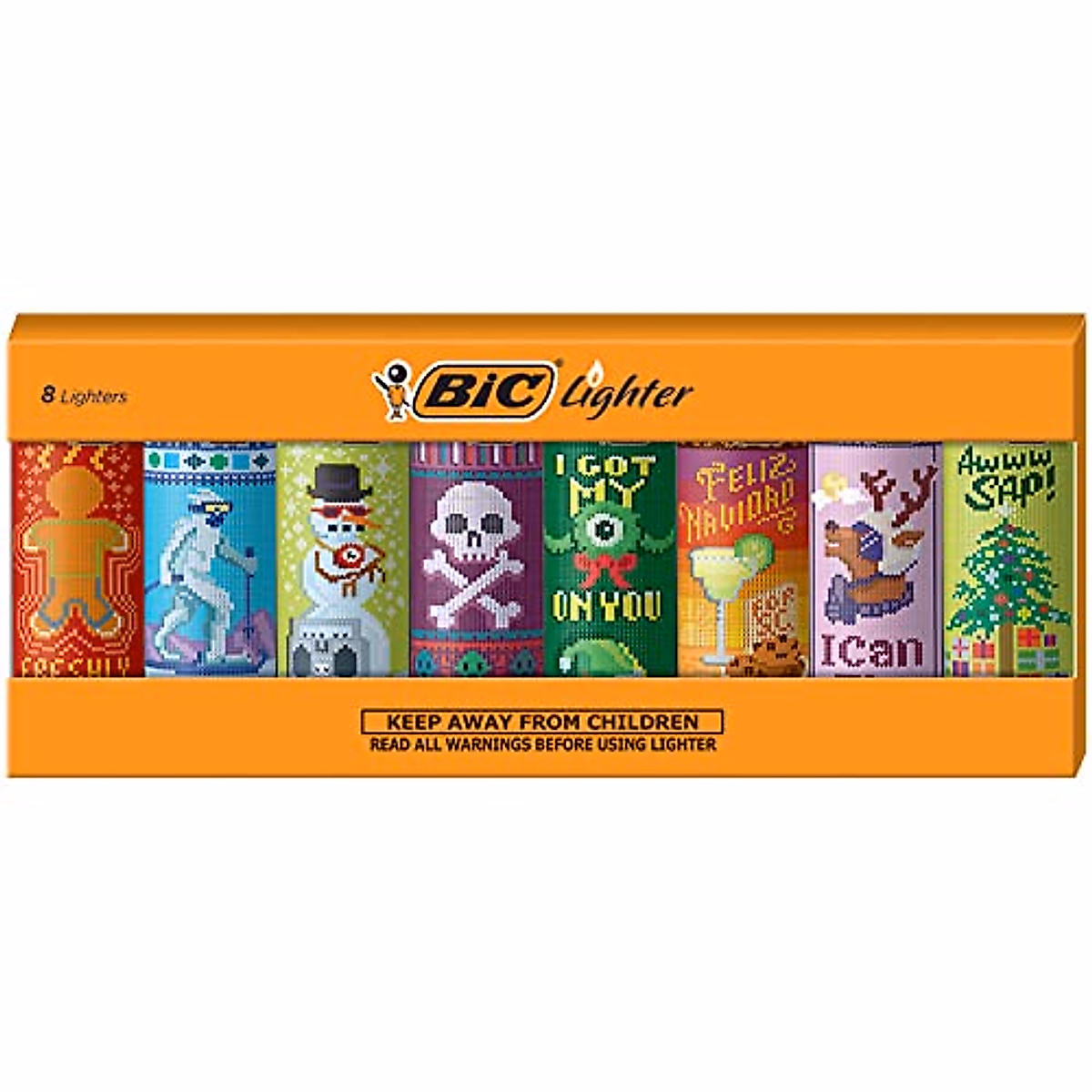 BIC Special Edition Holiday Series Lighters, Set of 8 Lighters