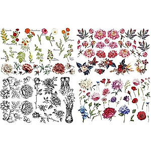 Dixie Belle Belles & Whistles Transfer | Vintage Floral | 24.8” x 38.8” Sheet | Rub On Decorative Transfer for Crafts, Furniture, DIY | Crafting Design Transfer