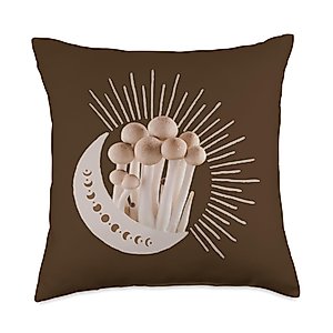 Moon Mushrooms Mycology Mycologist Art Moon Mushrooms Fungi Mycology Throw Pillow, 18x18, Multicolor
