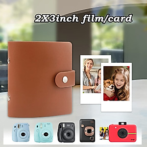 52 Pockets Mini Photo Album for Fujifilm Instax Mini Instant Film, Polaroid Snap, Z2300, SocialMatic Instant Cameras & Zip Instant Printer (Brown, 1Pack)
