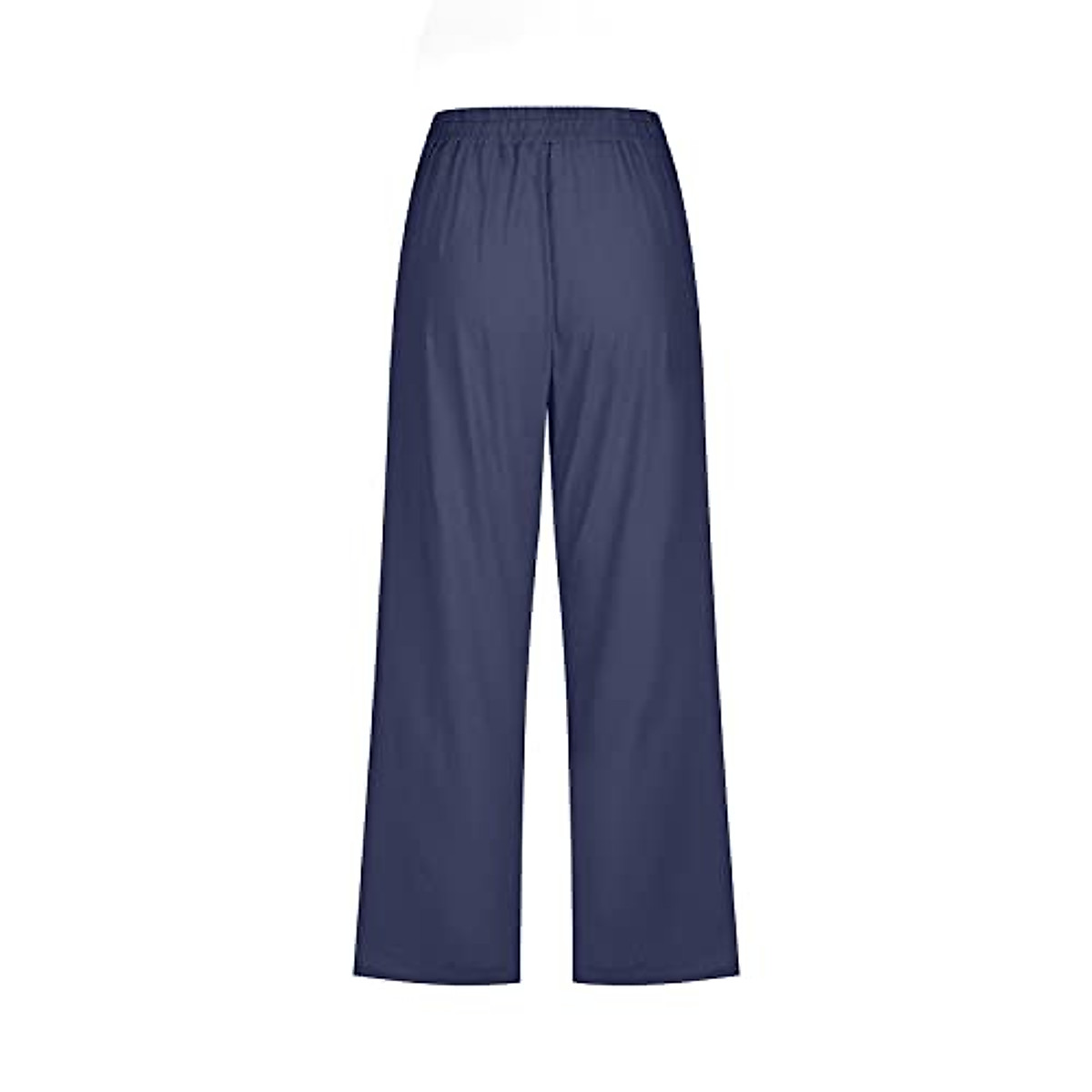 Bootcut Yoga Pants for Women Capri Pants Casual 2023 Summer Drawstring Elastic High Waist Linen Pant Straight Wide Leg Cropped Trouser