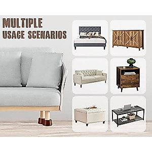 Wood Bed Furniture Risers Blocks - 2 inch Set of 4 Bed Risers, Heavy Duty Solid Wood Round Risers support 8000 lbs, Sofa Riser with Non-Slip Pad, Create Storage Space and Easy cleaning for the sweeper