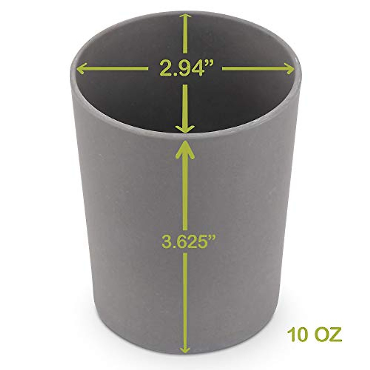 WeeSprout Bamboo Toddler Cups - 4 pc Set (10 fl oz), Organic & Non-Plastic Cup Pack for Toddlers, Big Kids or Baby, Natural