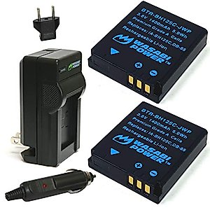 Wasabi Power Battery (2-Pack) and Charger for Ricoh DB-65 and Ricoh G700, G700SE, G600, GR, GR Digital, GR Digital II, GR Digital III, GR Digital IV, GX100, GX200, Caplio R3, R4, R5, R30