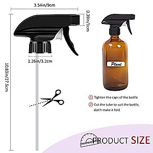 AMORIX 12PCS Spray Bottle Nozzle Trigger Sprayer Black Spray Top - Heavy Duty Replacement Nozzle with Mist Stream Sprayer, Fits 28/400 Boston Spray Nozzle for Bottles, Gardening, Cleaning Solutions