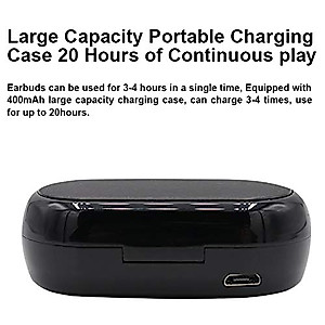 Dualpow Nanobuds Bluetooth 5.0 Wireless Earbuds, True Wireless Headphone Mini in-Ear Headset (Touch Control, 20hrs Playtime, Auto Pairing) Compatible with iPhone, Android, Smartphones (Black)