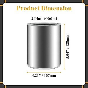 Bonsicoky 4 Pcs Empty Metal Paint Cans with Lids, Tiny Empty Unlined Cans Storage Containers for Paint(2 Pint/1000ml)