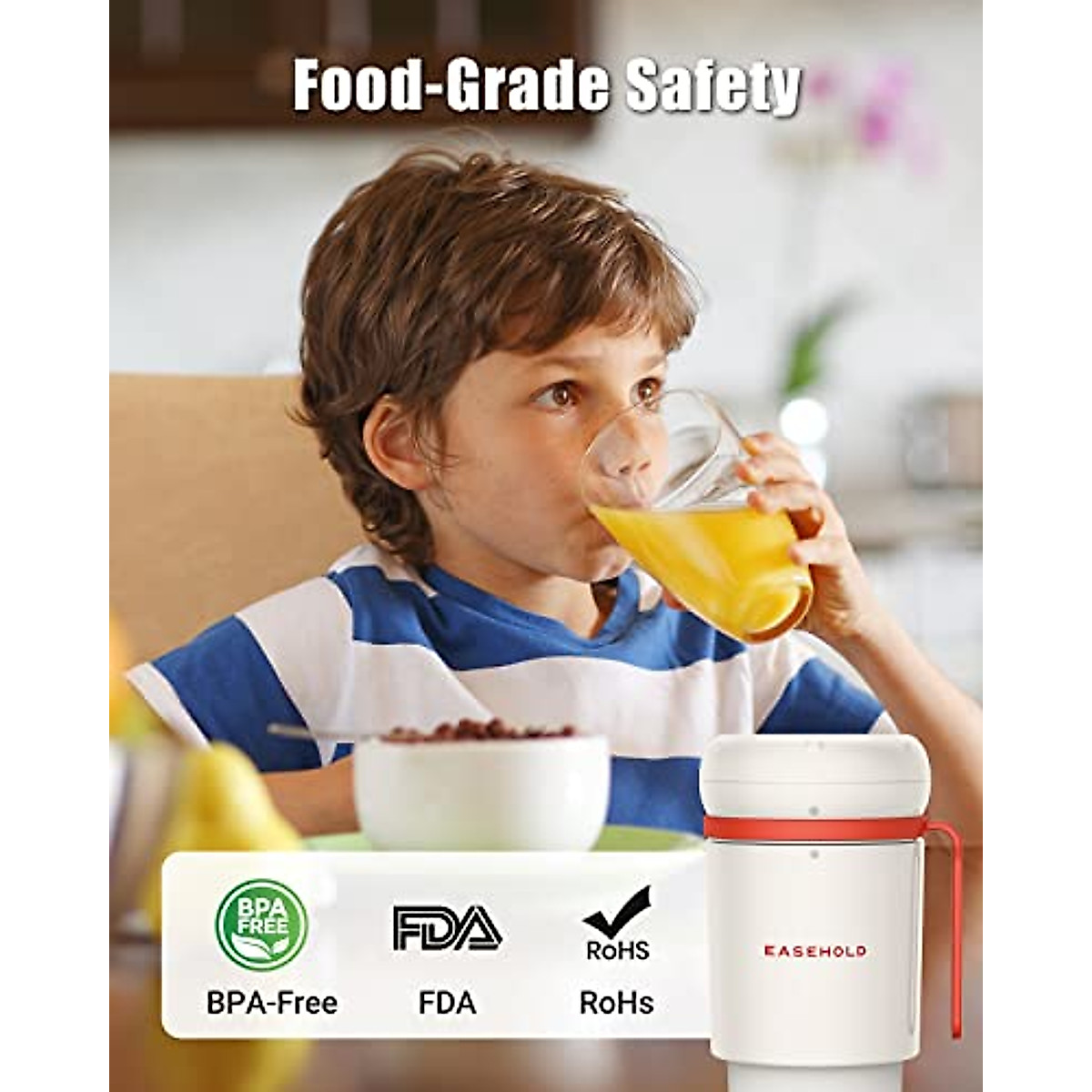 EASEHOLD Portable Foldable mini Blender with Magnetic Rechargeable,Shakes and Smoothies Personal Blender,Travel Size Cup 10.5oz On the Go,for Sports GYM Office Home Camping