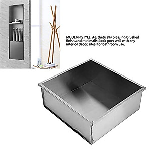 VTOSEN Niche Single Recessed Shower Shelf, 304 Stainless Steel One Inner Shelf, 12-Inch Width x 11-Inch Height x 4-Inch Depth(gun grey)