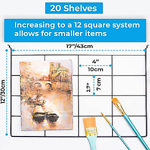 Joymaney Art Drying Rack | Mobile Metal Art Storage Rack with Removable Shelves | Art Organizer for Kids, Art Studio and Tabletop Storage, Craft Room and Desktop (20 Shelves)