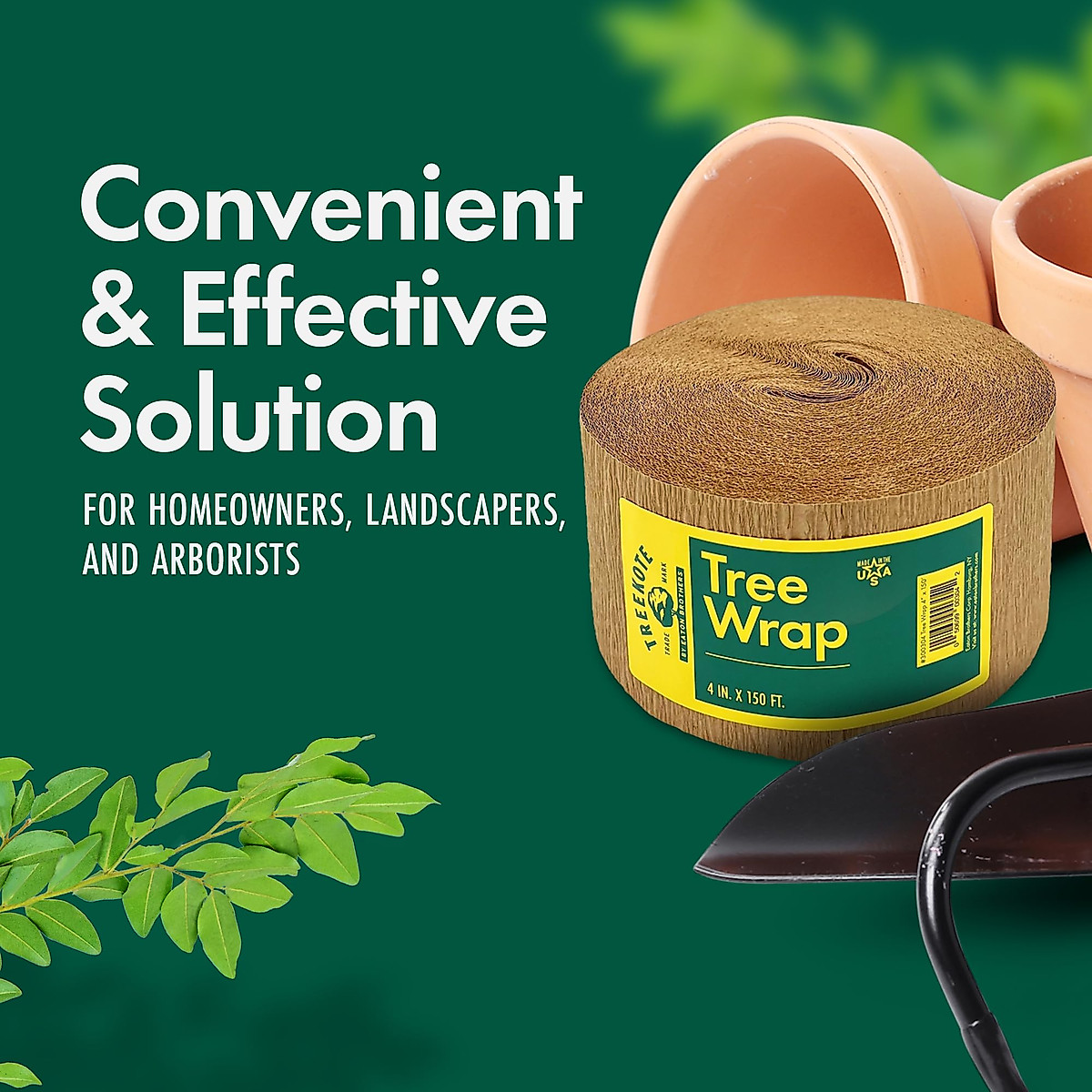 Treekote Brown Paper Tree Wrap - 4" x 150' Commercial Outdoor Use
