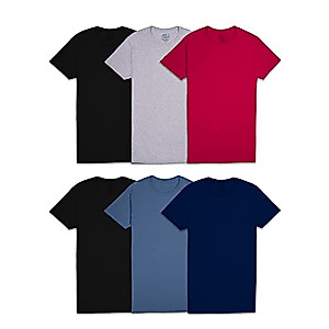 Fruit of the Loom Men's Eversoft Cotton Stay Tucked Crew T-Shirt, Regular-6 Pack Assorted Colors, 3X_l