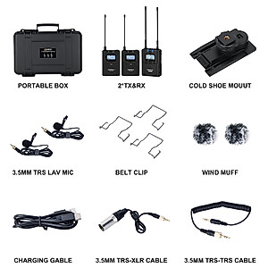 comica CVM-WM200A PRO Wireless Lavalier Microphone for Camera Support SD Card, 394FT Distance, UHF Wireless Lapel Mic with Backup Recording, Microphone for Filmmakers, Podcast, Vloggers.